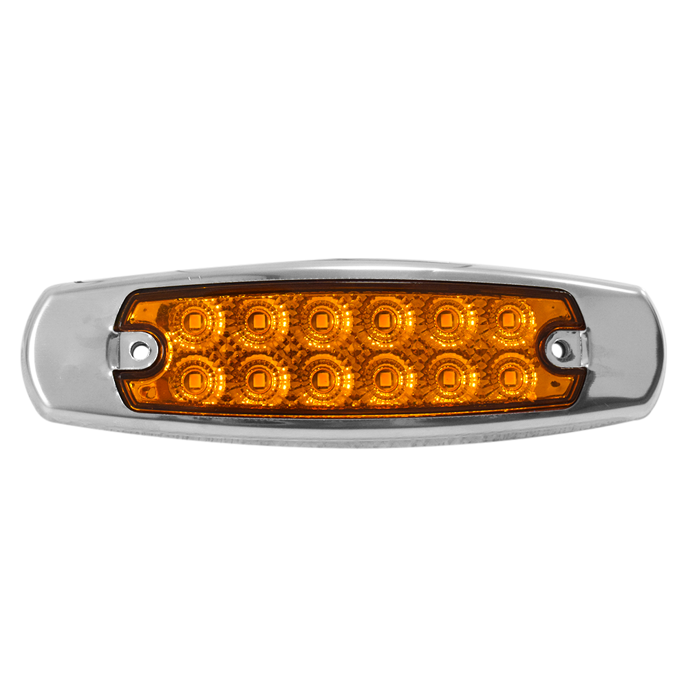 Faro Lateral Metal Cromado 12 LED Fijo 24V HB