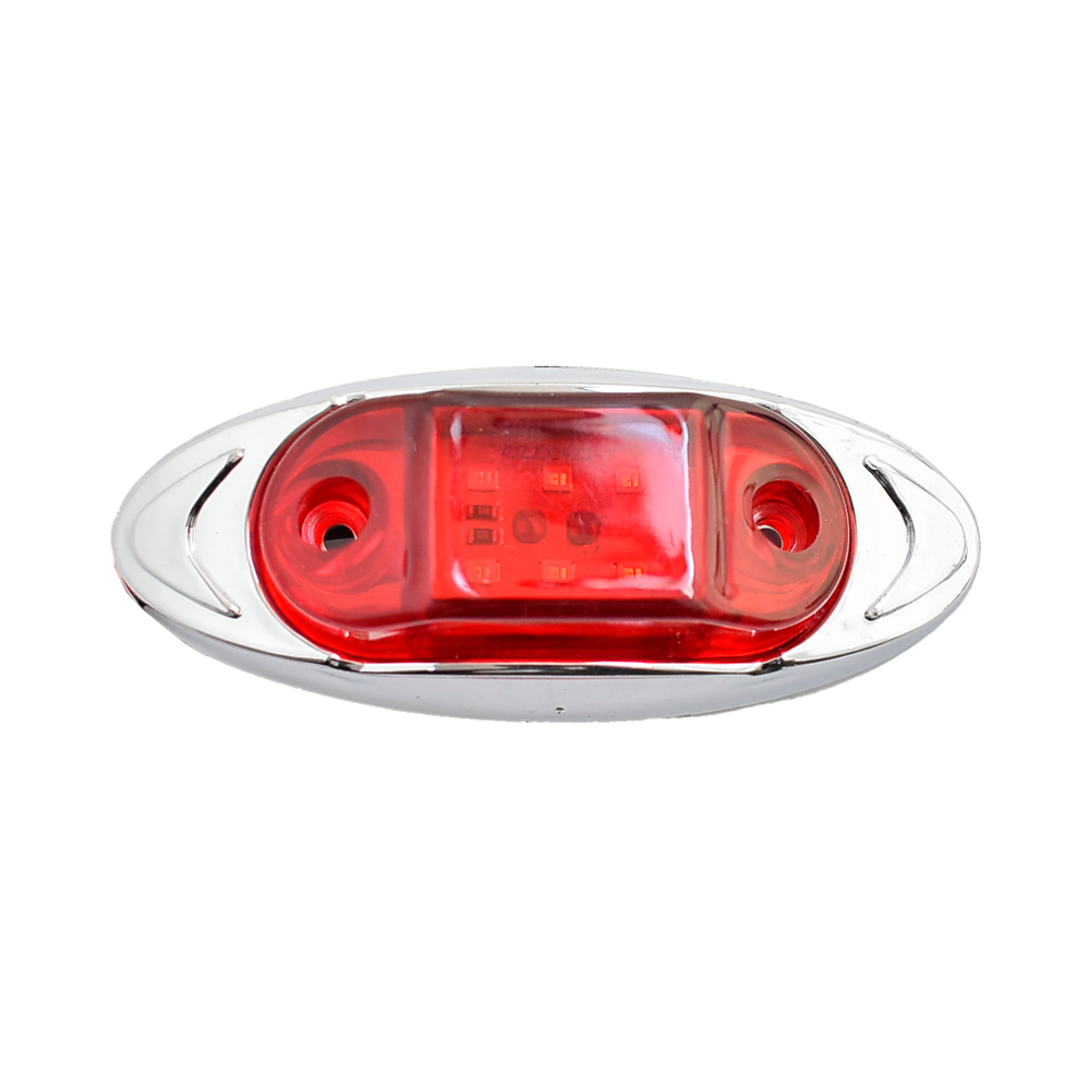 Faro LED Lateral Rectangular Ambar Reflectivo Rojo Con Base Cromado ...