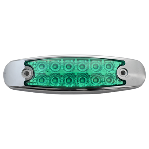 Faro Lateral Cromado 12Led Neon Destellante 12/24V(Ga-8027) Verde